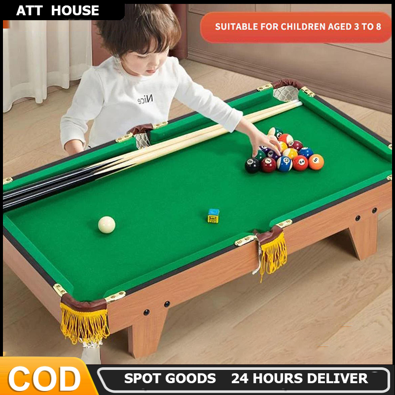 Mini Billiard Table for Kids Wooden With Tall Feet Pool Table Set Taco ...