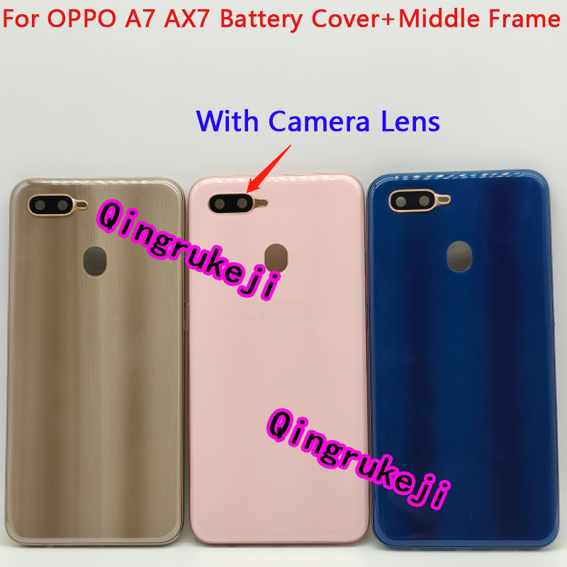 New Back Cover For OPPO A7 AX7 Battery Cover+Middle Frame Rear Door ...