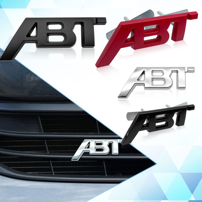 3D Metal ABT Logo Car Front Grill Emblem Badge Sticker For Audi A3 A4 ...