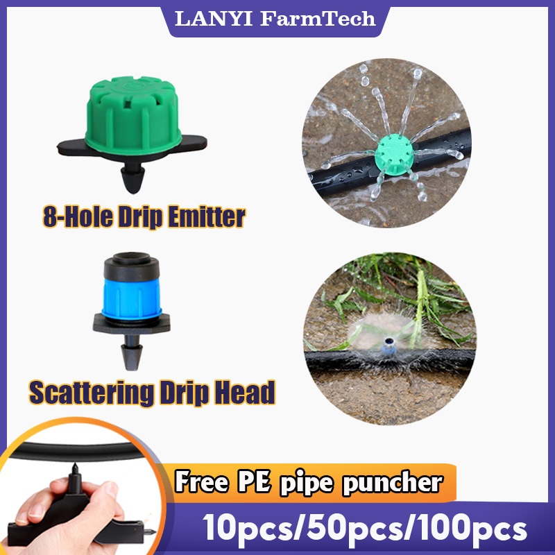 Adjustable Micro Irrigation Sprinkler Head Nozzle Adjustable flow spraye Dripper Head with 4mm ...
