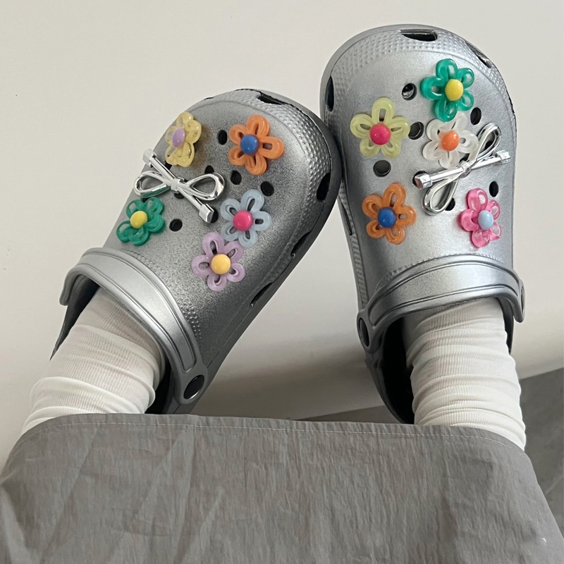 Silver Bow Jelly Cloud Set Jibbitz Crocs Charm Set Combination Jewelry ...
