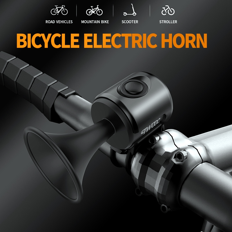 TWOOC Bicycle Electronic Horn Loud Warning Sound CR2032 Battery 120dB ...