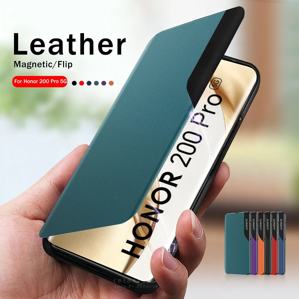 For Honor 200 Pro Smart View Flip Leather Cover Case Honor Honor 200 ...