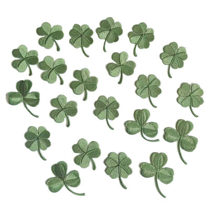 Trendy Leaf Embroidered Fabric Patch Clover Leaves Embroidery Iron On ...