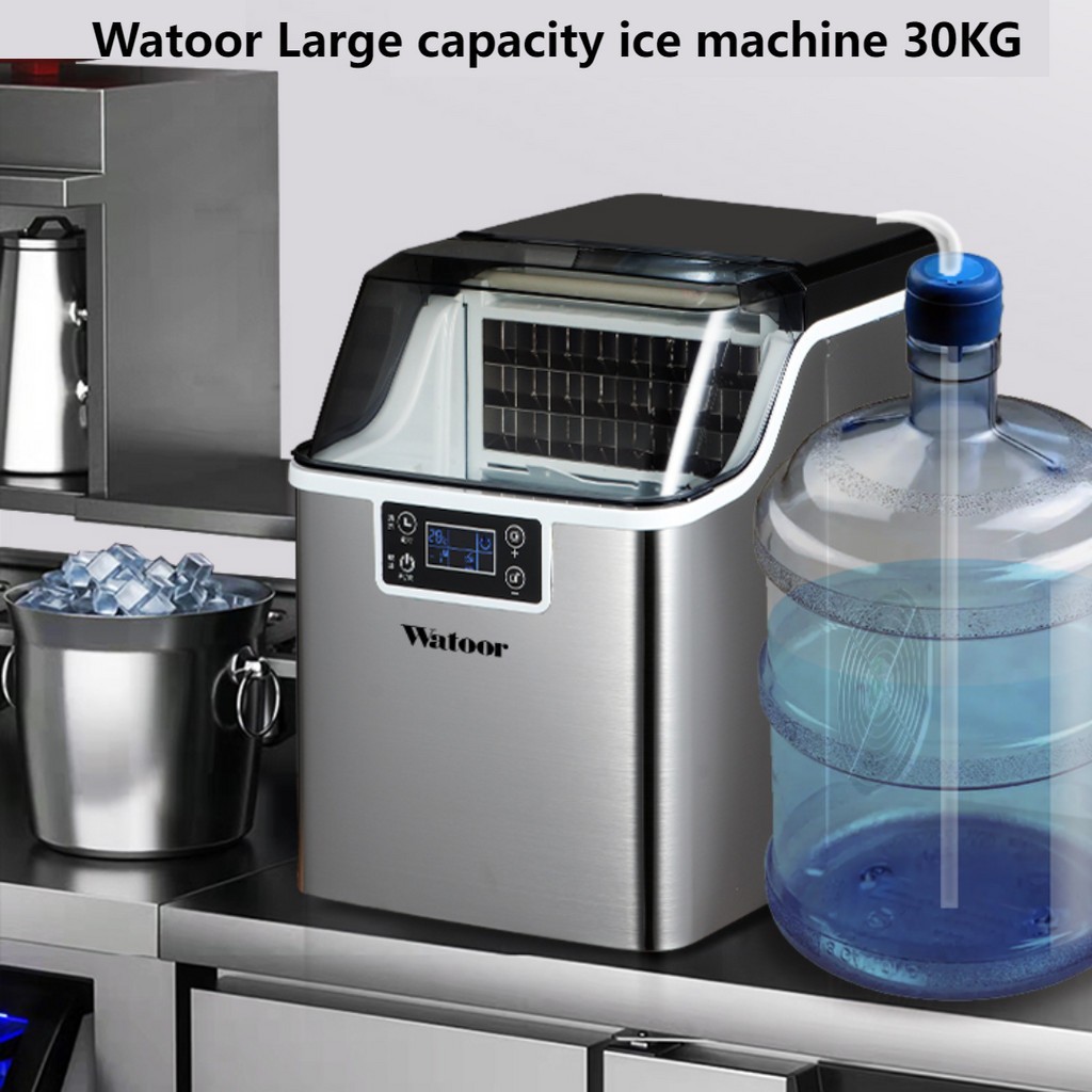 GREAT Hicon Large Capacity Ice Maker 30KG Square Ice Cubes Commercial ...