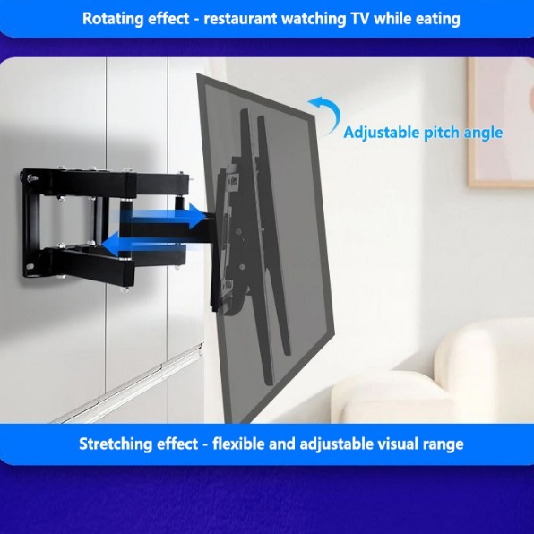 Heavy Duty 26"~80" Full Motion Dual Arm Swivel Tilt TV Wall Mount Bracket Adjustable Heavy Duty ...
