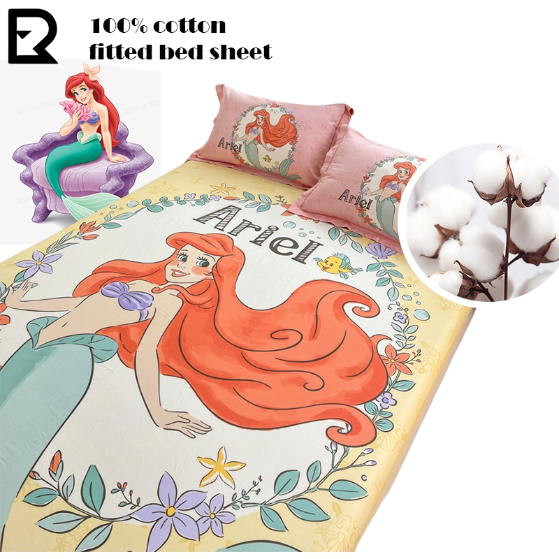 Disney princesses Bedsheet 100% Cotton Elsa Pooh Snow White Lotso ...