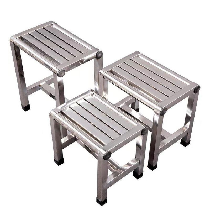 Stainless steel stool thickened household restaurant square stool ...