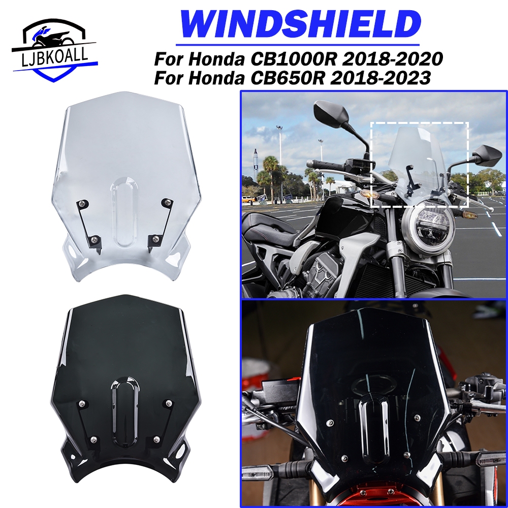 LJBKOALL Motorcycle Windshield Windscreen Visor Viser Wind Deflector ...