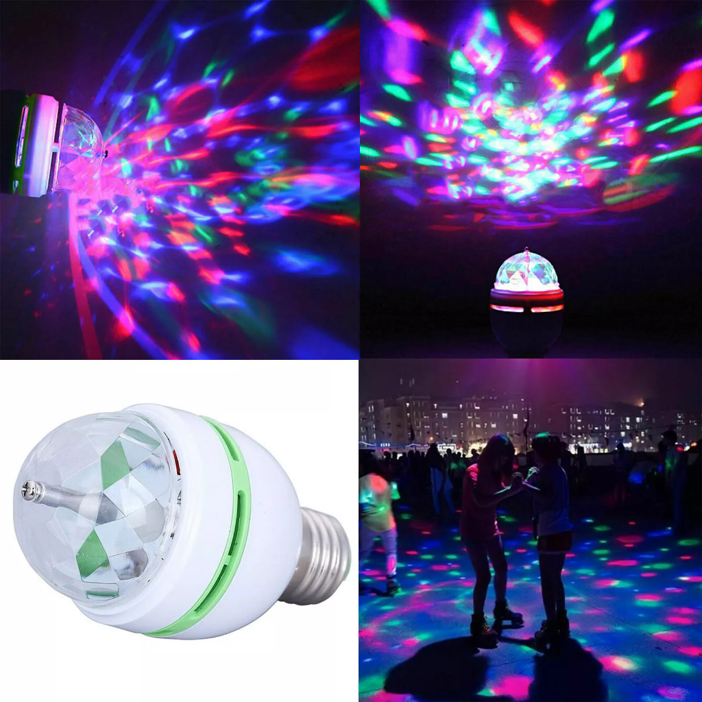 RGB LED Crystal Ball Rotating Stage Light Bulbs E27 LED Crystal Stage ...