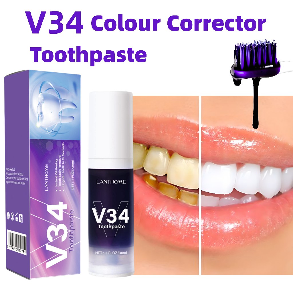 30ml V34 Colour Corrector Toothpaste Teeth Whitening Tooth Stain ...