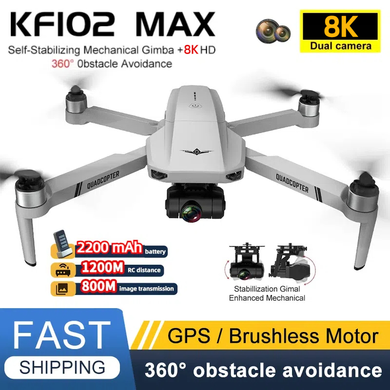 KFPLAN Upgraded KF102 MAX 8K 6K Professional GPS Drone with HD Dual ...