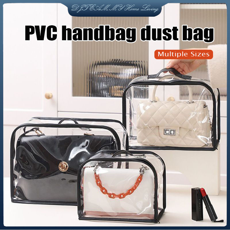 Transparent PVC Handbag Storage Organizer Hand Bag Cover Dust Water ...
