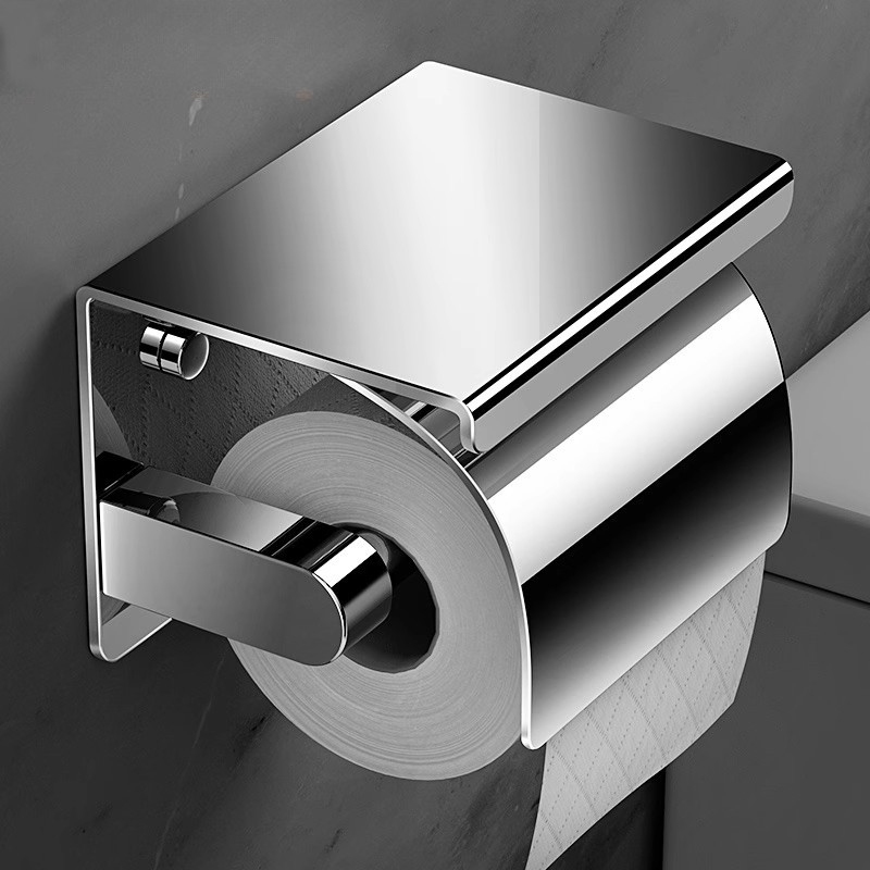 YUN JIE YA No Drill Stainless Steel Paper Holder Shelf Accessories ...