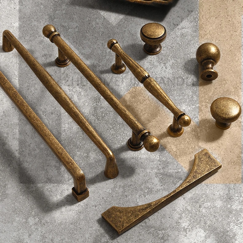 Goo-Ki Vintage Cabinet Pulls Antique Brass Drawer Pulls Kitchen ...