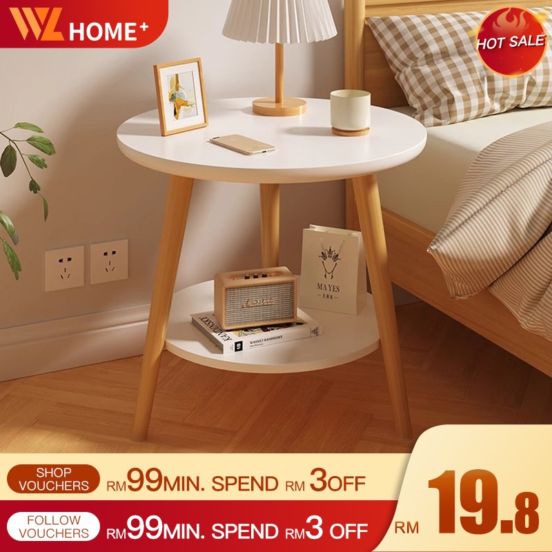 Round Table Bedside Table Multilayer Side Table For Bedroom Modern ...