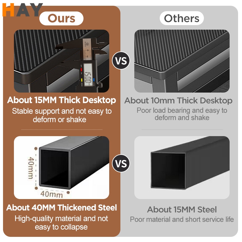 L Shape Table Meja Komputer Office Table Home Computer Desk 180/160/140 ...