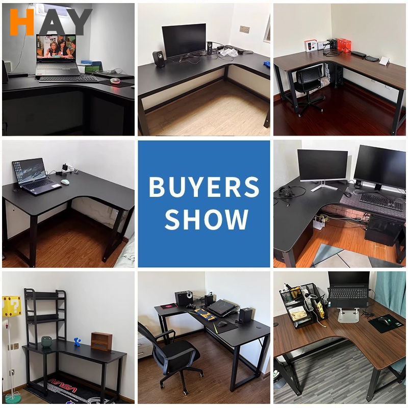 L Shape Table Meja Komputer Office Table Home Computer Desk 180/160/140 ...