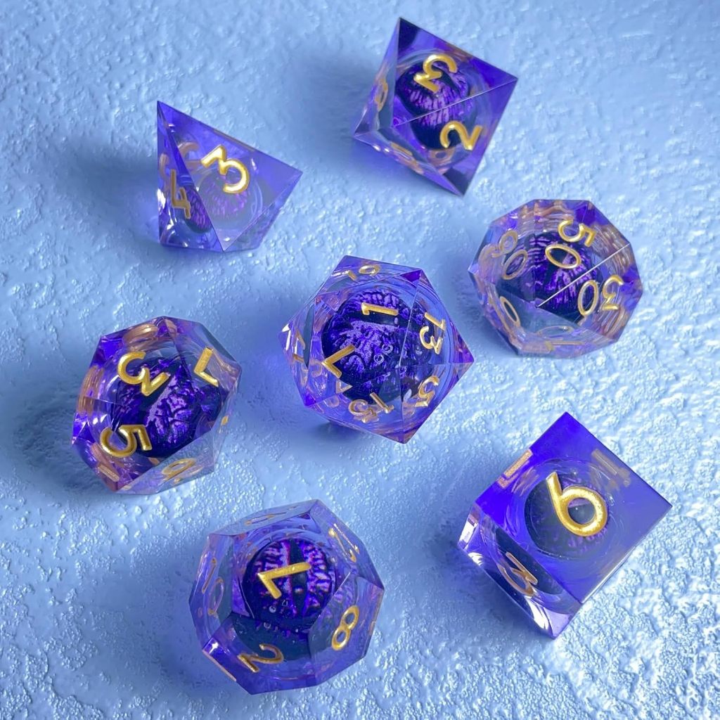 DND Dice Set Resin Spiked Dice Handmade Dungeons & Dragons Roleplaying ...
