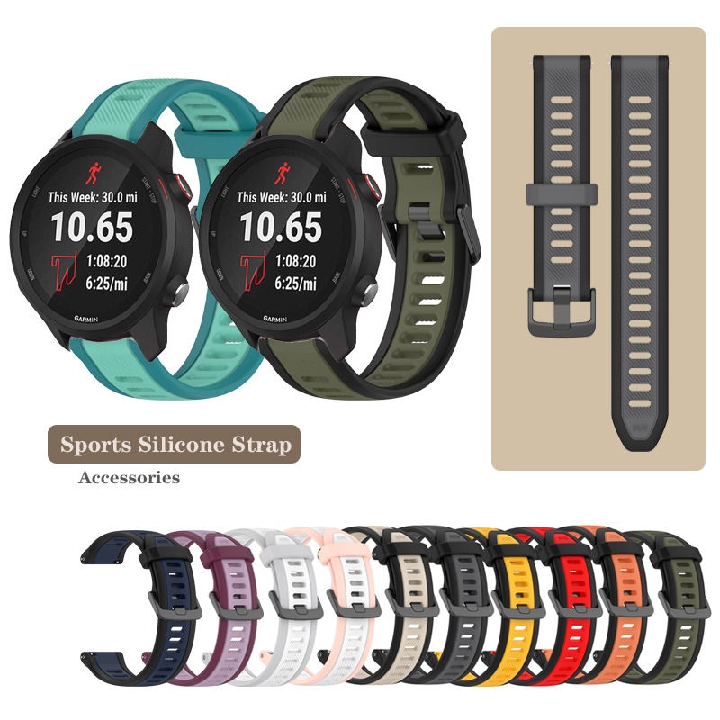 20mm Sports Silicone Strap For Garmin Forerunner 645 245 55 158 165 ...