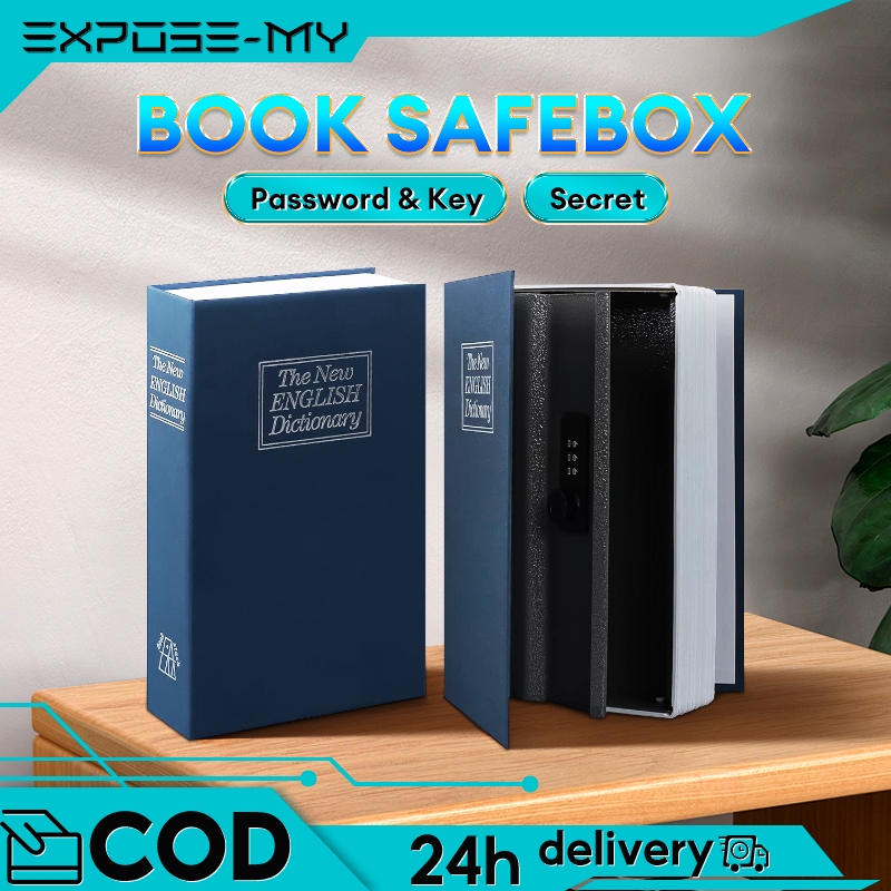 EXPOSE Book Safe Box with Password Lock Key Dictionary Secret Storage ...