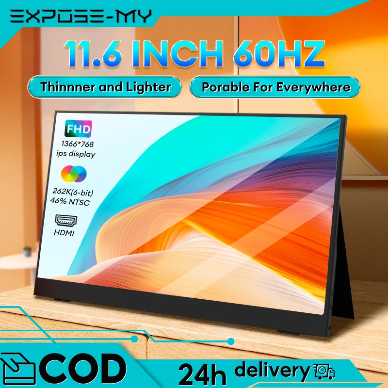 EXPOSE Portable Monitor 11.6 Inch HD 60HZ LED Game Monitor With Case ...