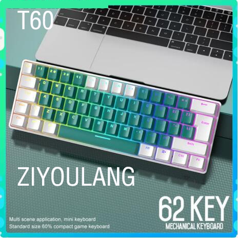 ZIYOULANG T60 Mechanical Keyboard 62 Key Game Mechanical Keyboard ...