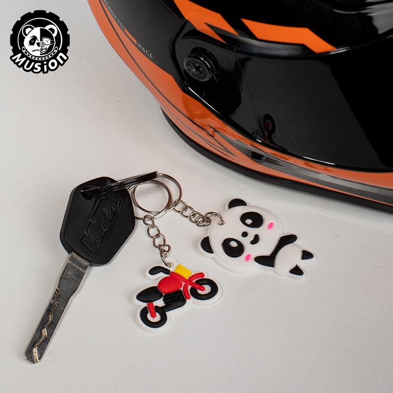 Musion PVC Keychains Cartoon Key Chain Cute Panda KeyChain Pendant Key ...