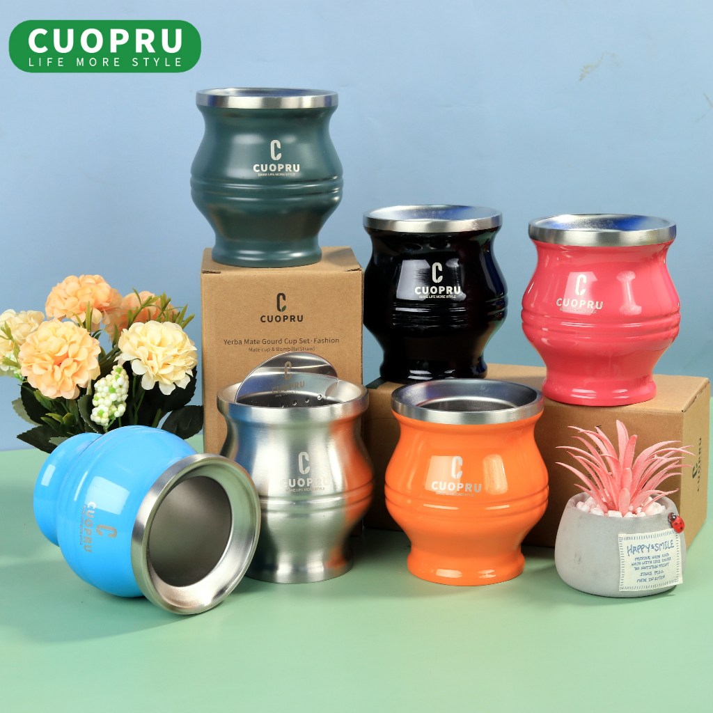CUOPRU Yerba Mate Cup Set with Bombilla(Straw), Tea Filter | Shopee ...