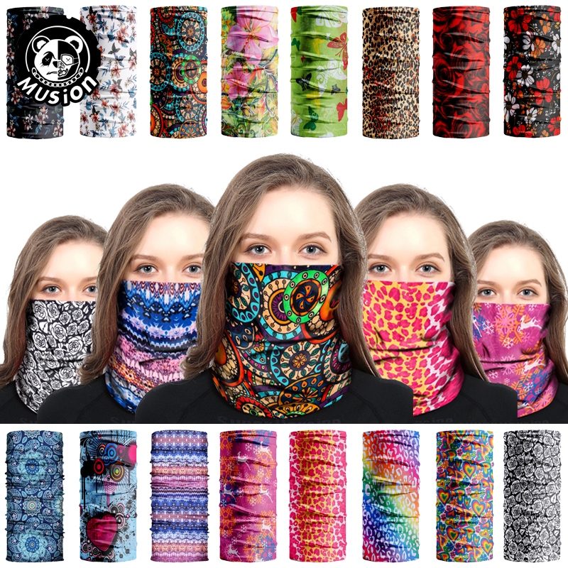 Musion Female Women Style Colourful Pattern Bandana Buff Face Mask ...