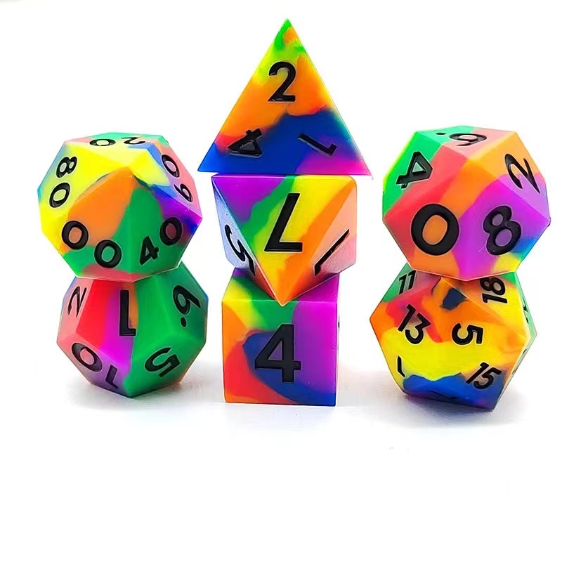 DND Spiked Dice Set 7-Piece DND Polyhedral Dice, Exquisite Tin Box ...