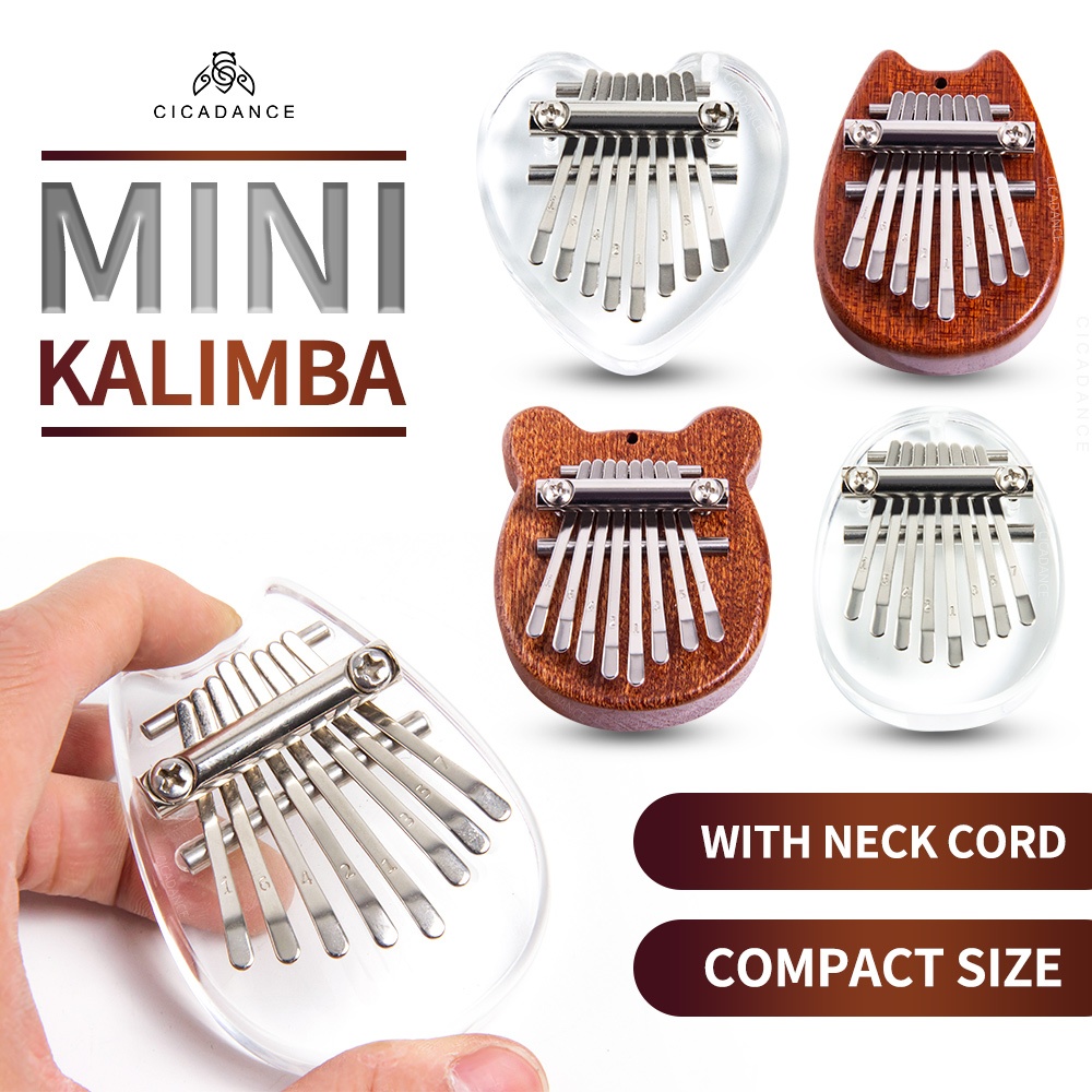 Mini Kalimba Bear Cute 8 Key Calimba Thumb Piano Finger Piano Kids ...