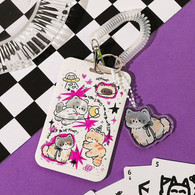 Fantasy Cat card Holder cute student card Cover meal card case ...