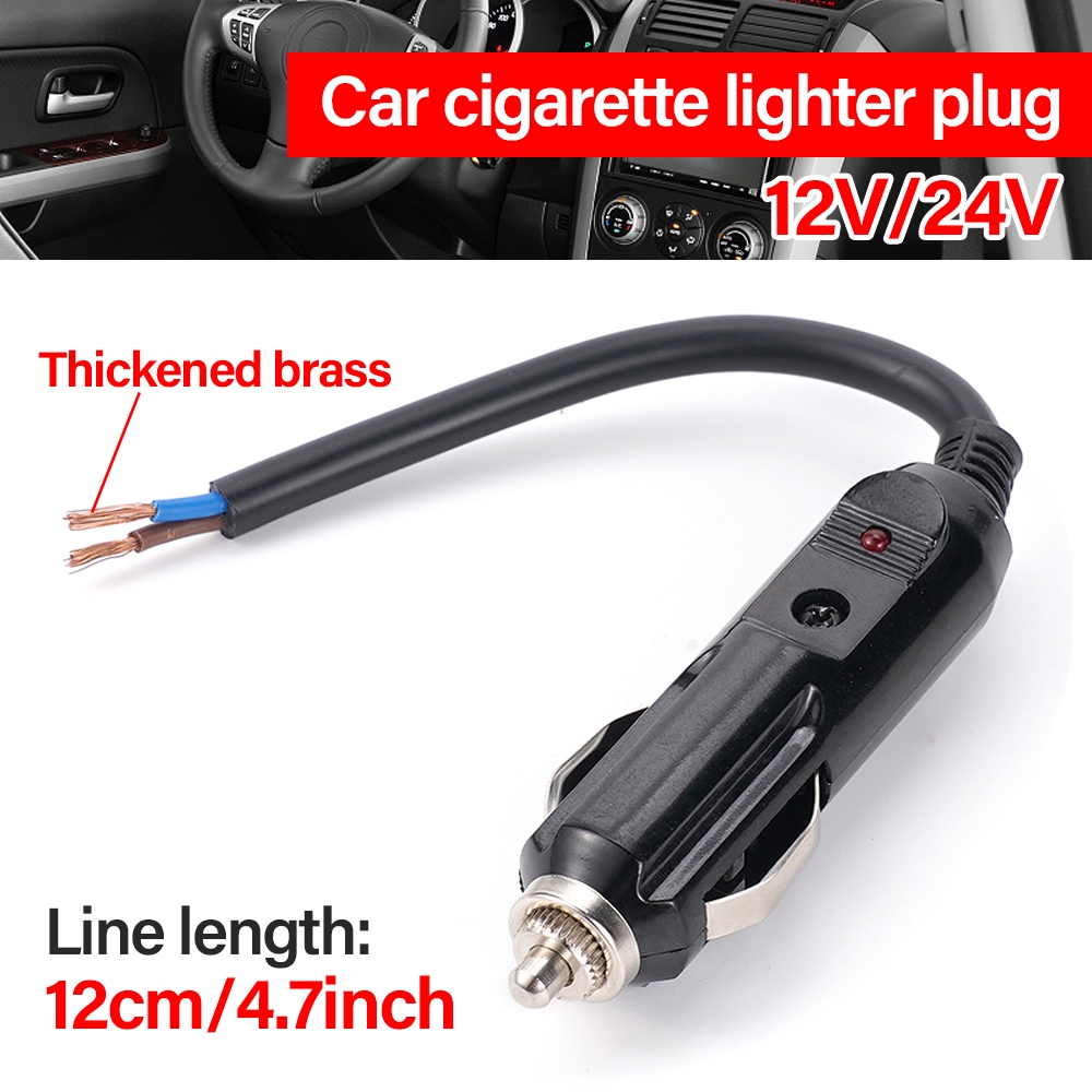 12V 24V Auto 20A Male Car Cigarette Lighter LED Socket Plug Connector ...