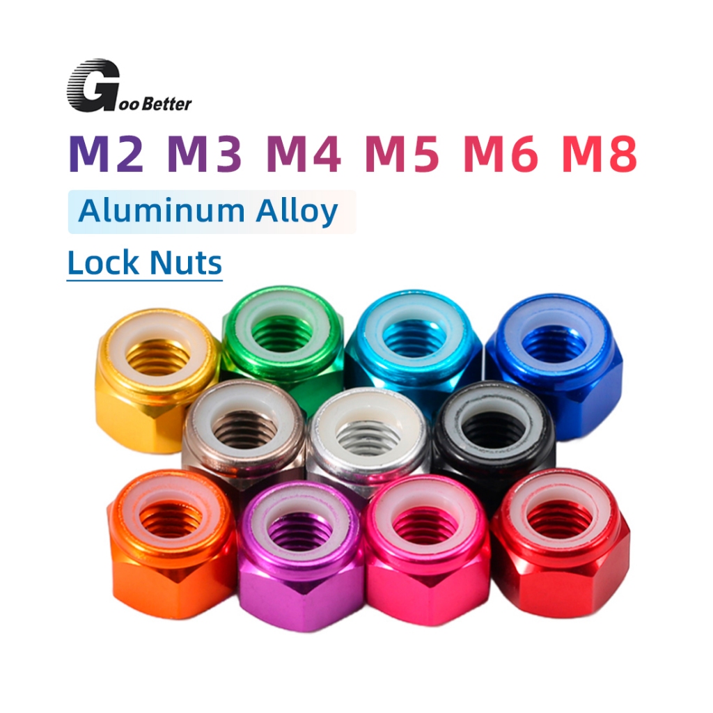 Multicolor Aluminum Alloy Flange Nut Locking Nut Nylon-Insert Screw Cap ... Multicolor Aluminum Alloy Flange Nut Locking Nut Nylon-Insert Screw Cap ...