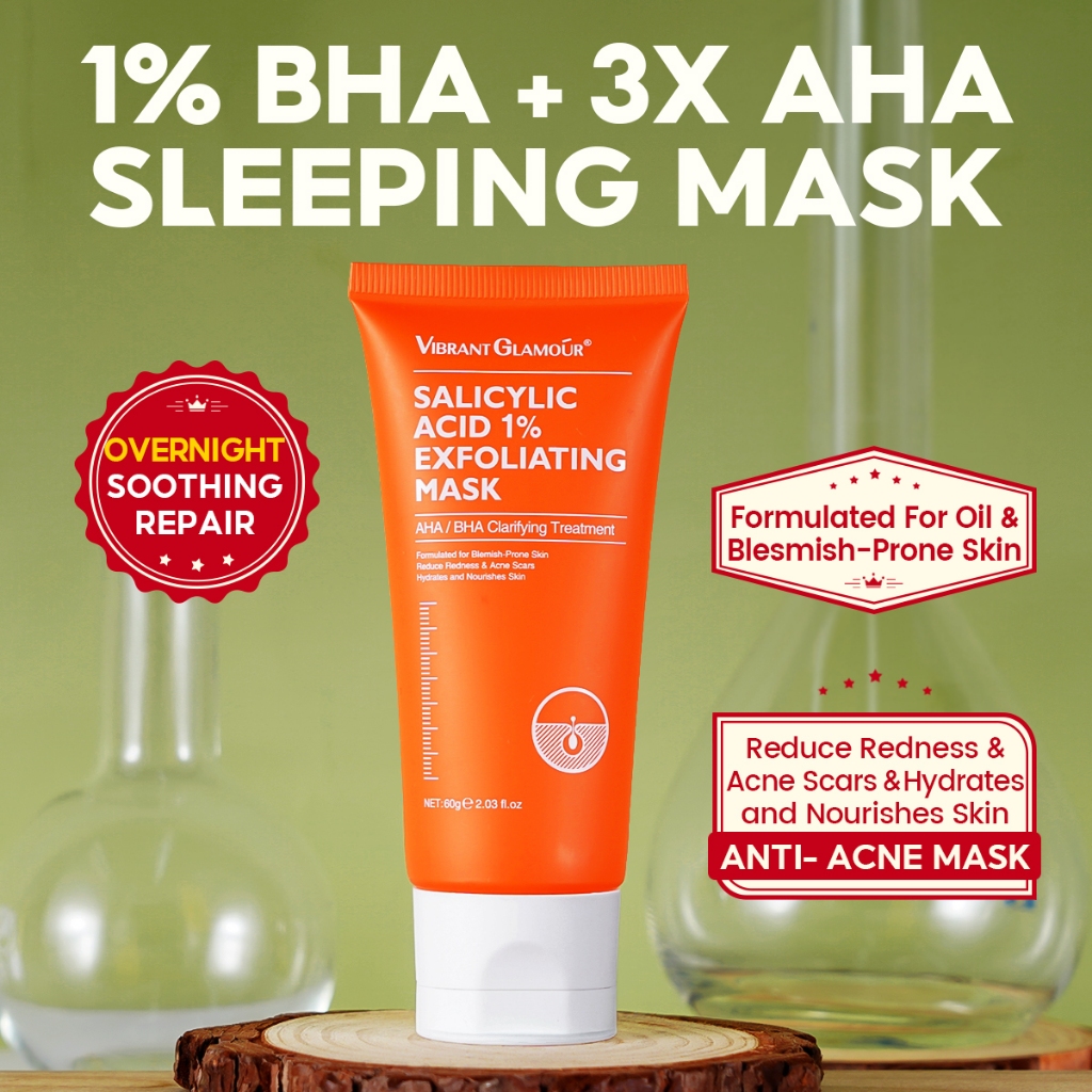 VIBRANT GLAMOUR Salicylic Acid Exfoliating Mask AHA+BHA 1% Acne ...