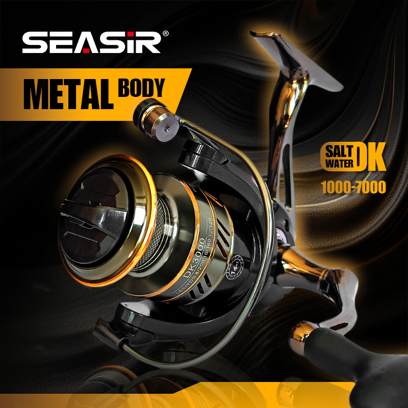 Seasir DK All Metal Spinnning Fishing Reel 1000-7000 series 14+1BB 5.2:1/4.7:1 Gear Ratio metal ...