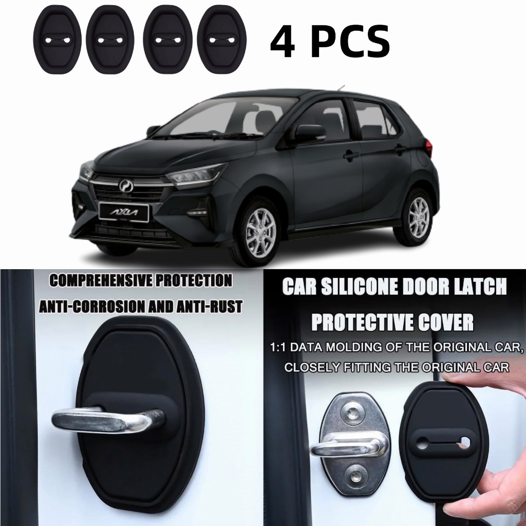 Car Silicone Door Latch Protective Cover Vehicle Doors Locks Guard ...