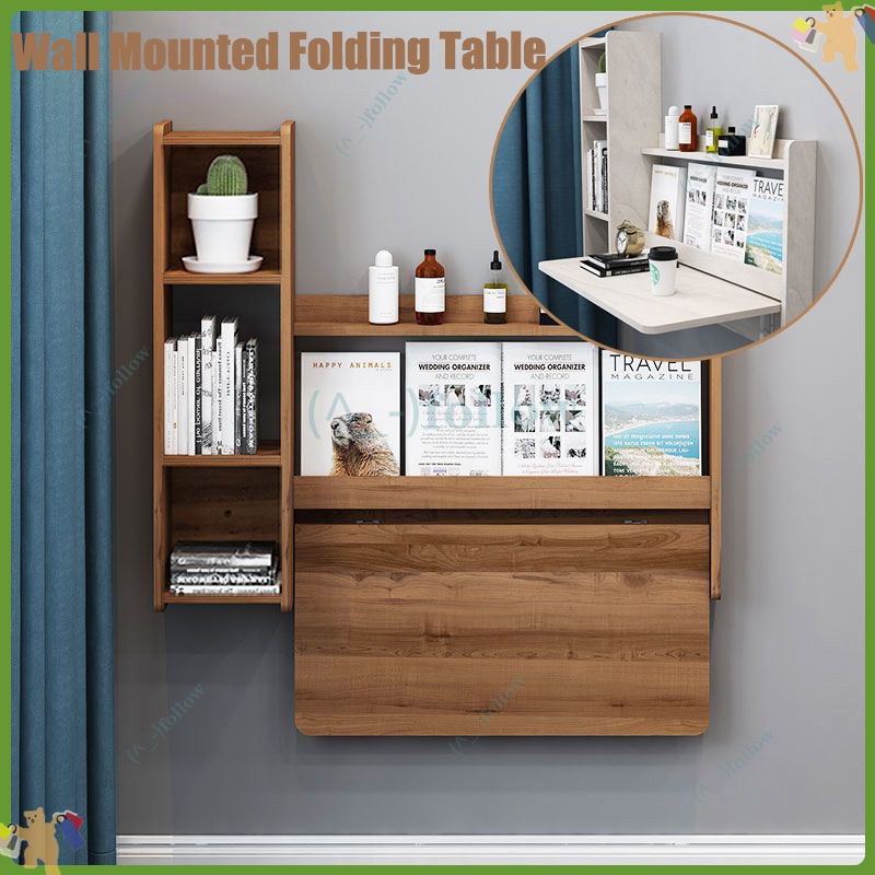 Foldable Desk Wall-Mounted Study Table Solid Wood Hanging Wall-Mounted ...