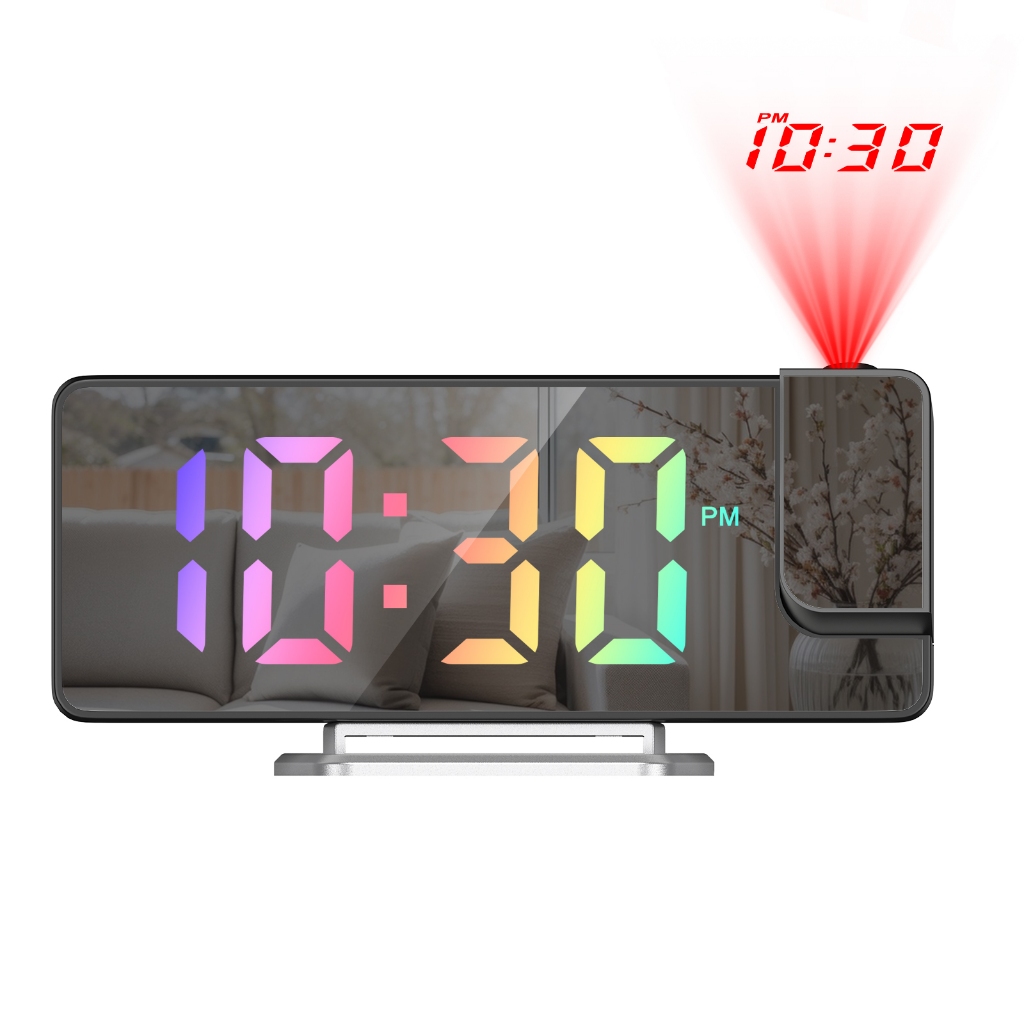 ORIA LED Projection Alarm Clock Multicolor Bedside Digital Clock with ...