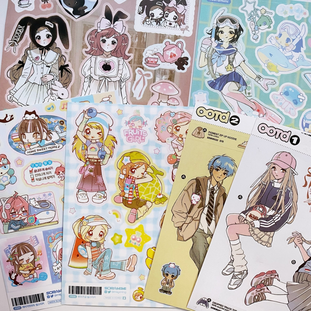 Character Stickers Japanese Comic Style Korean Stickers Handbook ...