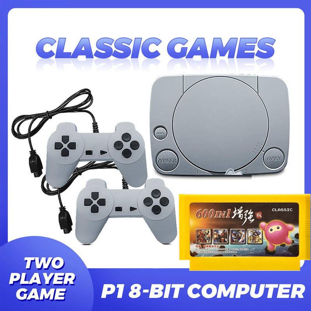 Retro Video TV Game Console Support FC Game Cartridge 600 Games Tape ...