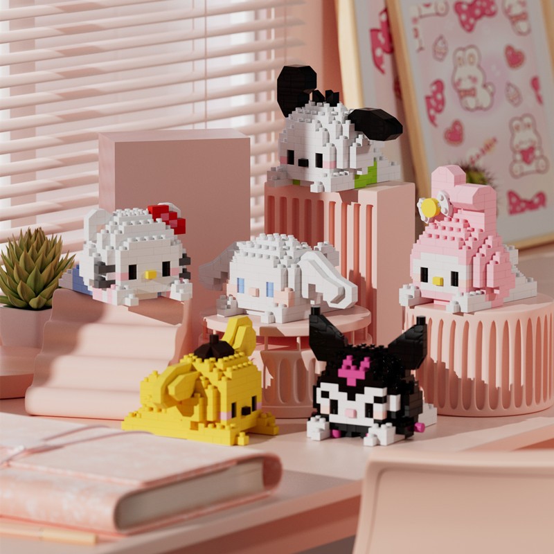Sanrio Hello Kitty Anime Figure Building Blocks My melody Character ...