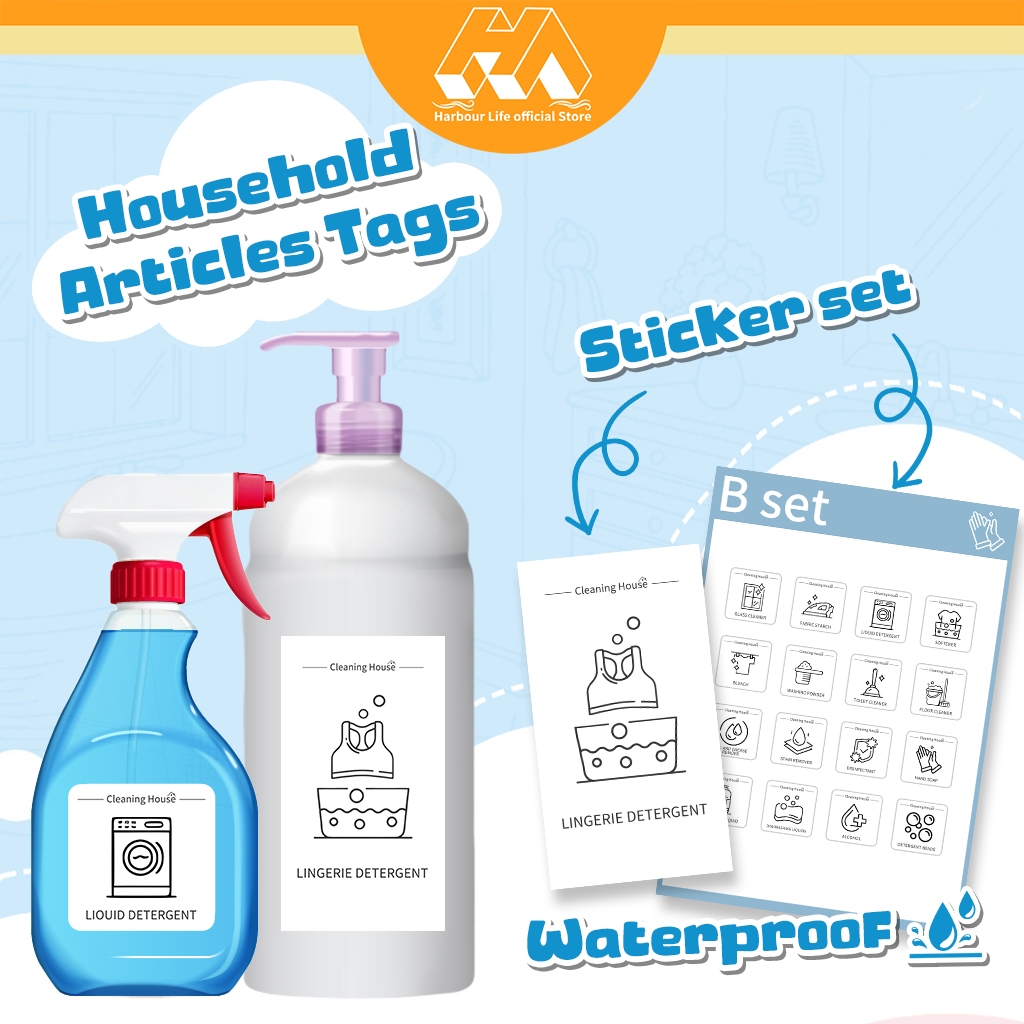 Laundry Detergent Liquid Refill Bottle sticker, Waterproof Household ...