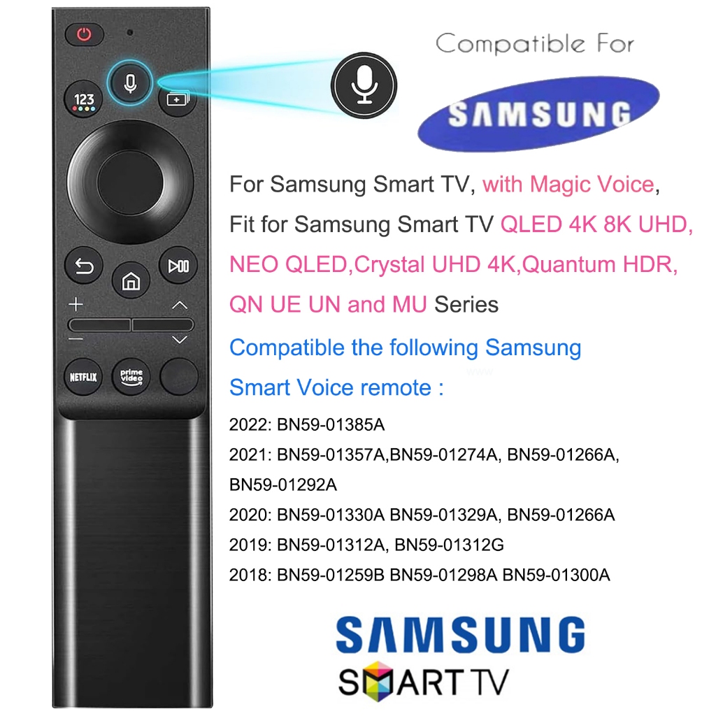 Replacement Remote Control for Samsung Smart TV, with Magic Voice, Fit ...