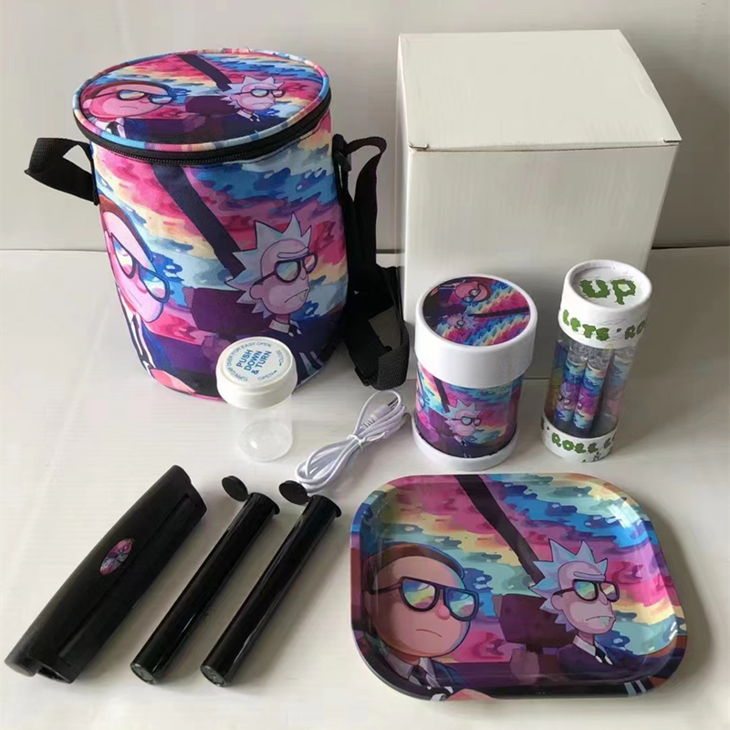 Set of 8pcs Herb Grinder Kit Rolling Tray Maker Portable Bucket Bag ...