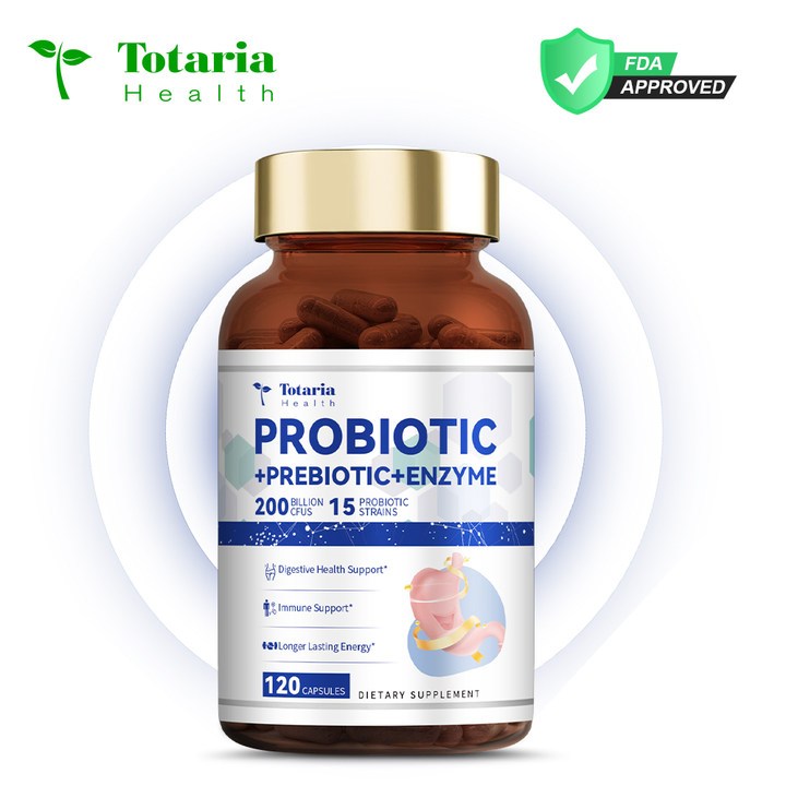 Totaria Probiotic 20 Billion CFU - 15 Strains + Organic Prebiotic ...