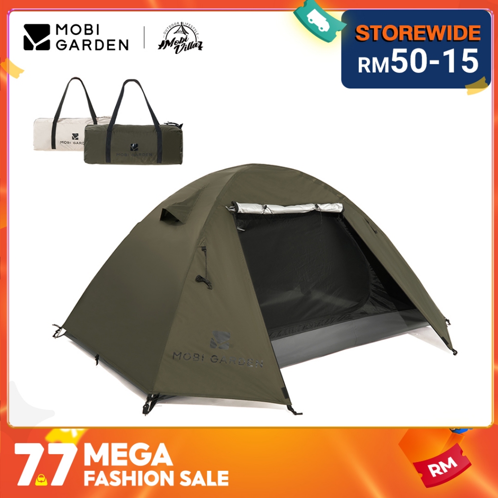 MOBI GARDEN Camping Backpacking Tent Waterproof Rainproof Hiking Silver ...