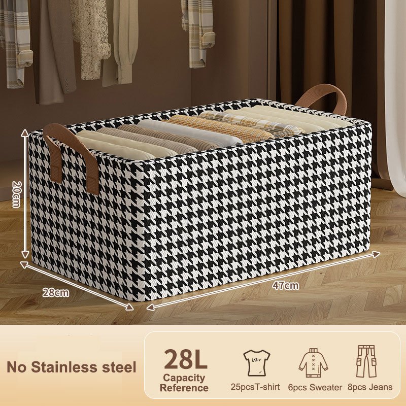 28L Steel Frame Storage Box Clothes Organizer Wardrobe Clothes Storage ...