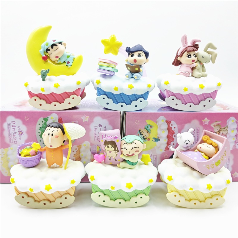 6Pcs/Set Anime Crayon Shin-chan Nohara Shinnosuke Sakurada Nene Sato ...